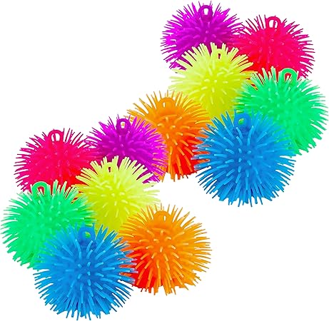 Amazon.com: Kicko Puffer Balls - Assorted Colors, Spiky Balls for Kids ...
