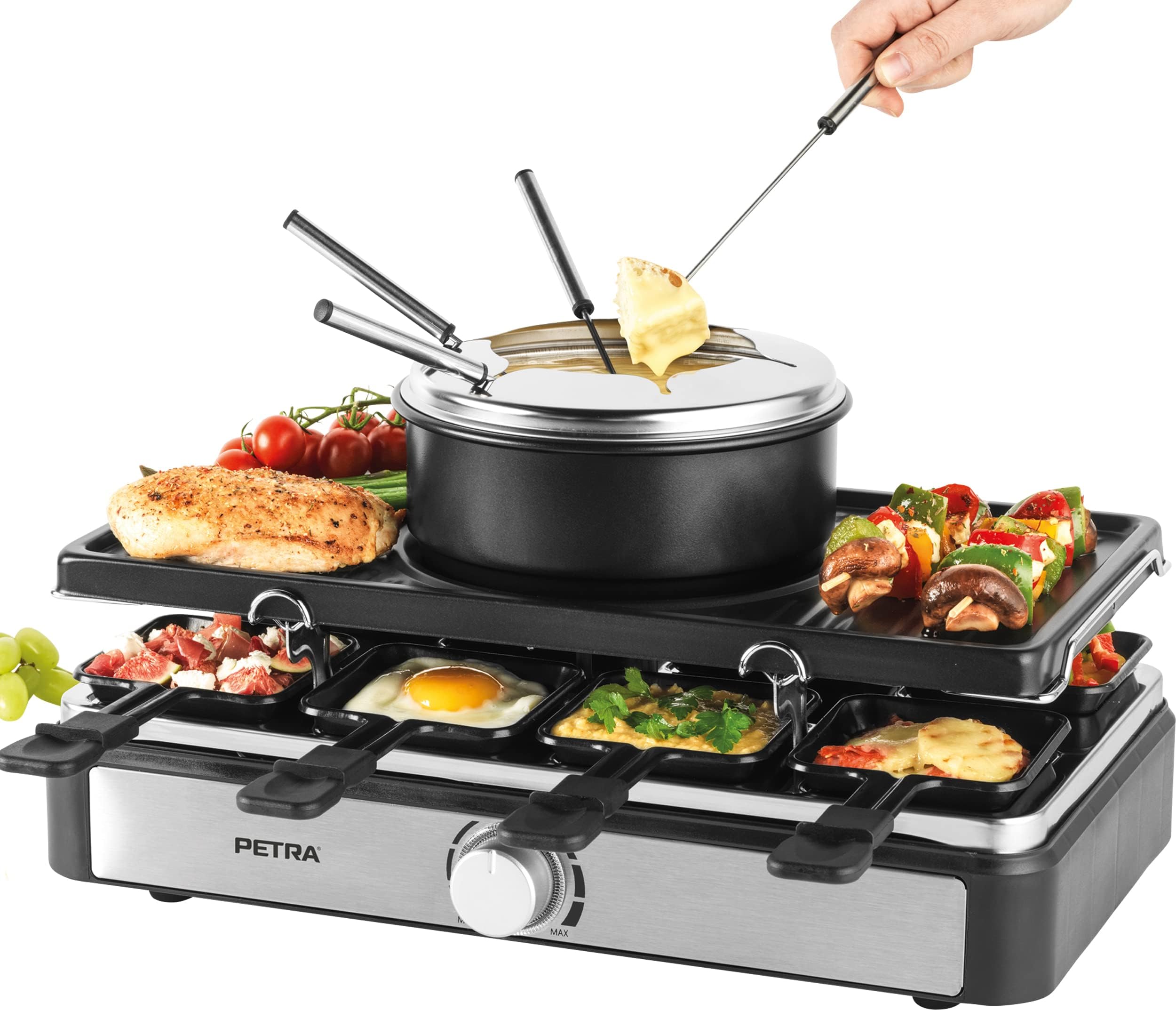 Amazon.de: SEVERIN Raclette-Fondue-Kombination für 8 Personen, 1.900 W ...