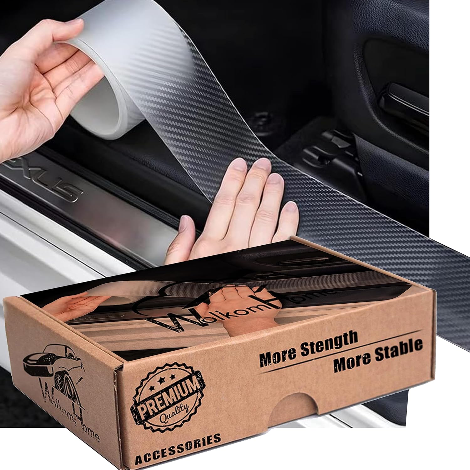 WolkomHome High Gloss Anti Scratch transparent/Clear Carbon Fiber Film ...