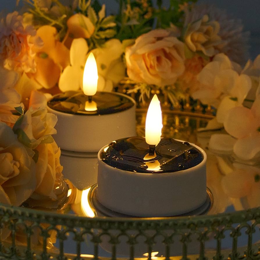 Solar Battery Operated Candles 3 Or 6 Pieces Led Solar Powered