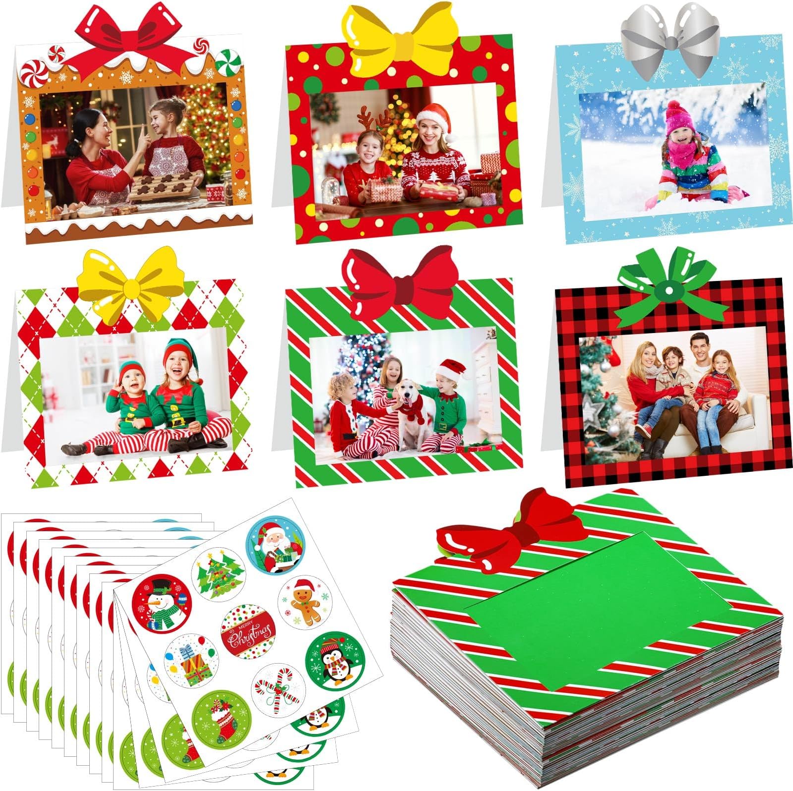 Amazon.com : Mooliwe 48 Sets Christmas Photo Cards with Envelopes ...