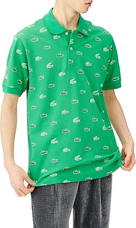 Lacoste PH3562-10 Men's Polo Shirt, Official, Alligator Logo Print Polo ...