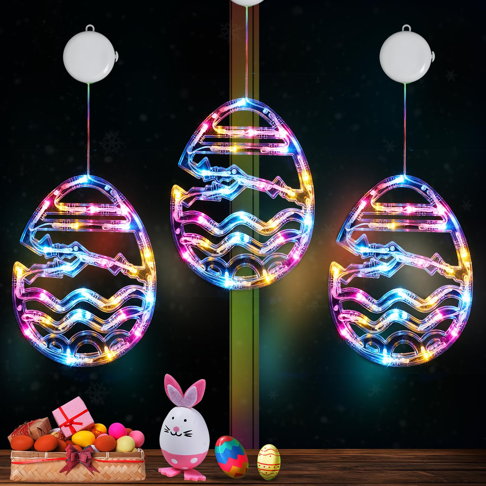 Amazon.com: (New) Easter Window Lights, Easter Hanging Decoration ...