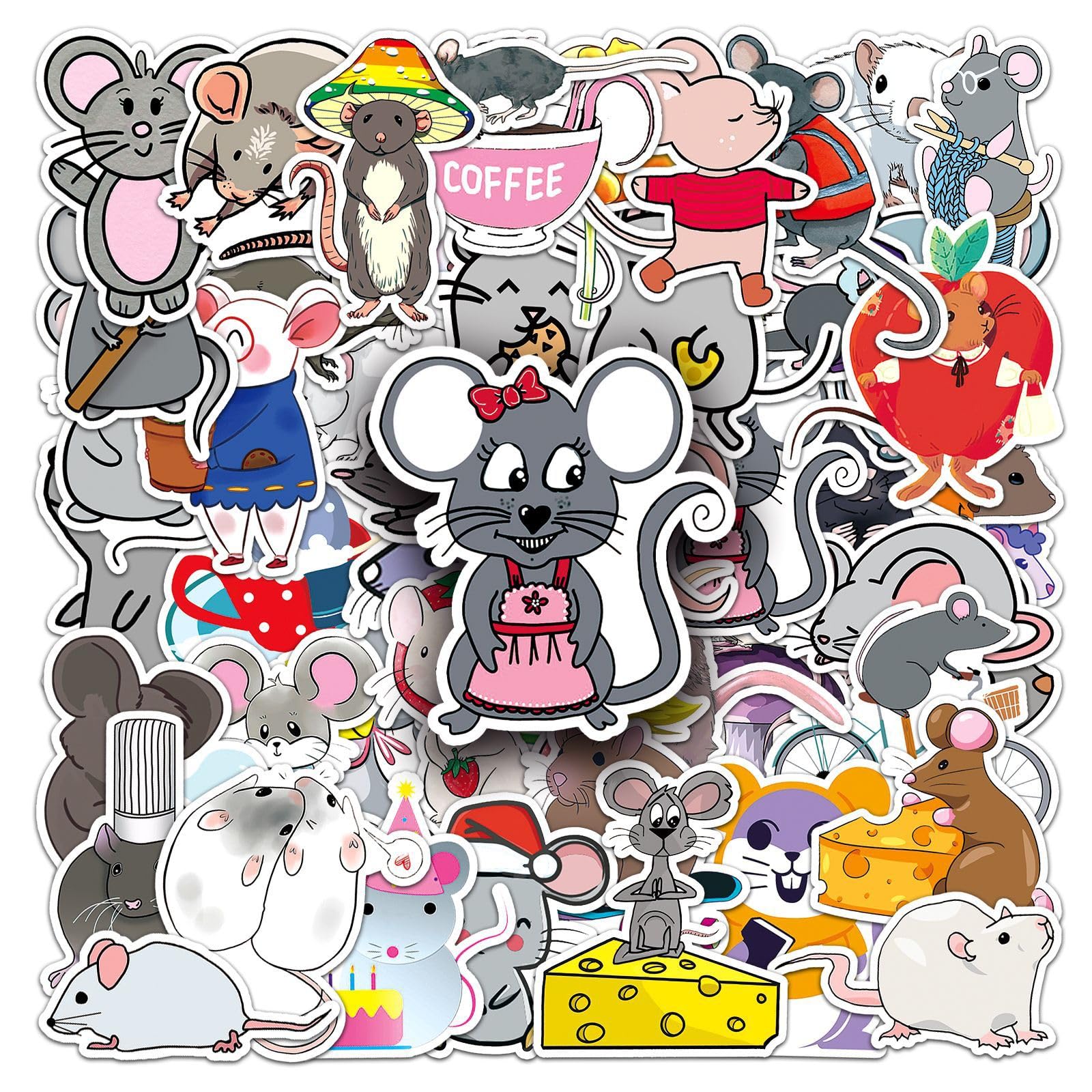 Amazon.com: Rats Stickers 50 Pcs Vinyl Cute Animals Sticker for Water ...