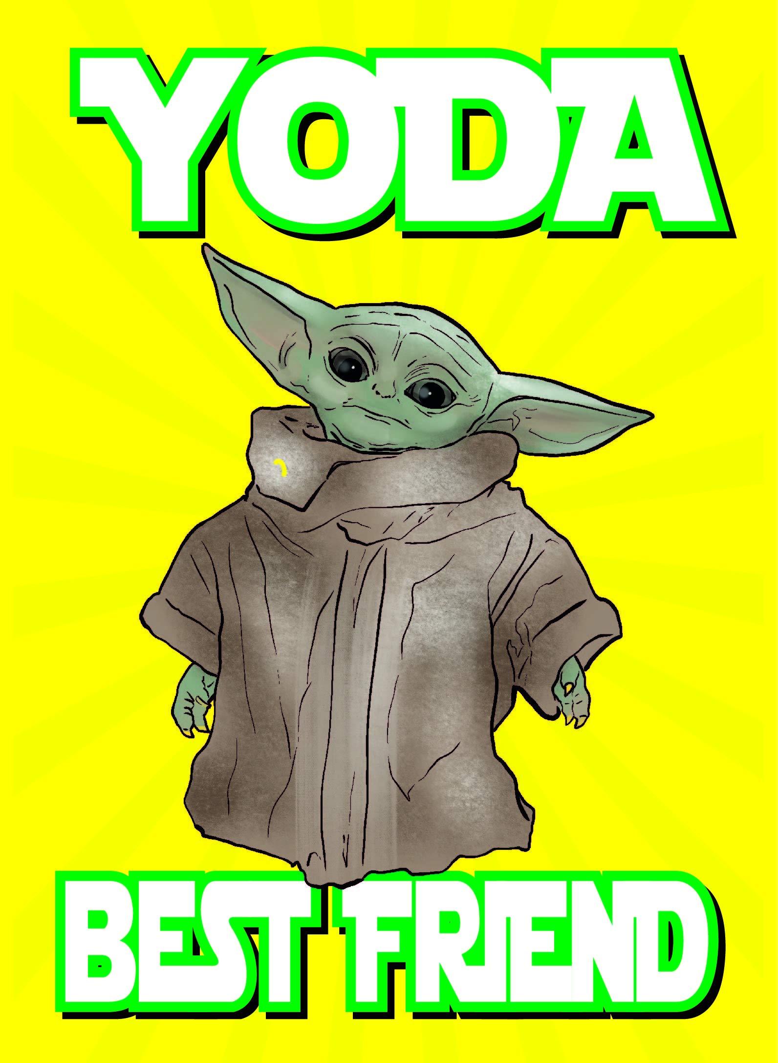 Baby Yoda Birthday Card Star Wars Mandalorian Baby Yoda Best Friend