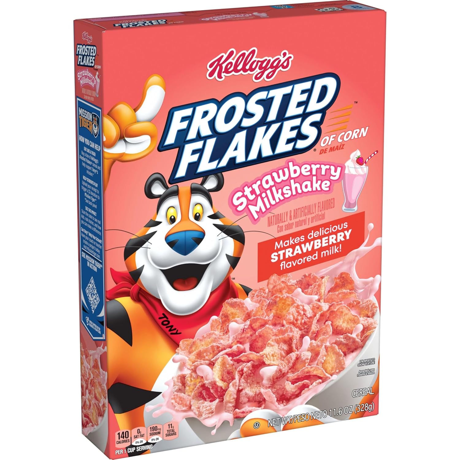 Amazon.com: Kellogg's Frosted Flakes Breakfast Cereal, Kids Cereal, Family Breakfast, Strawberry ...
