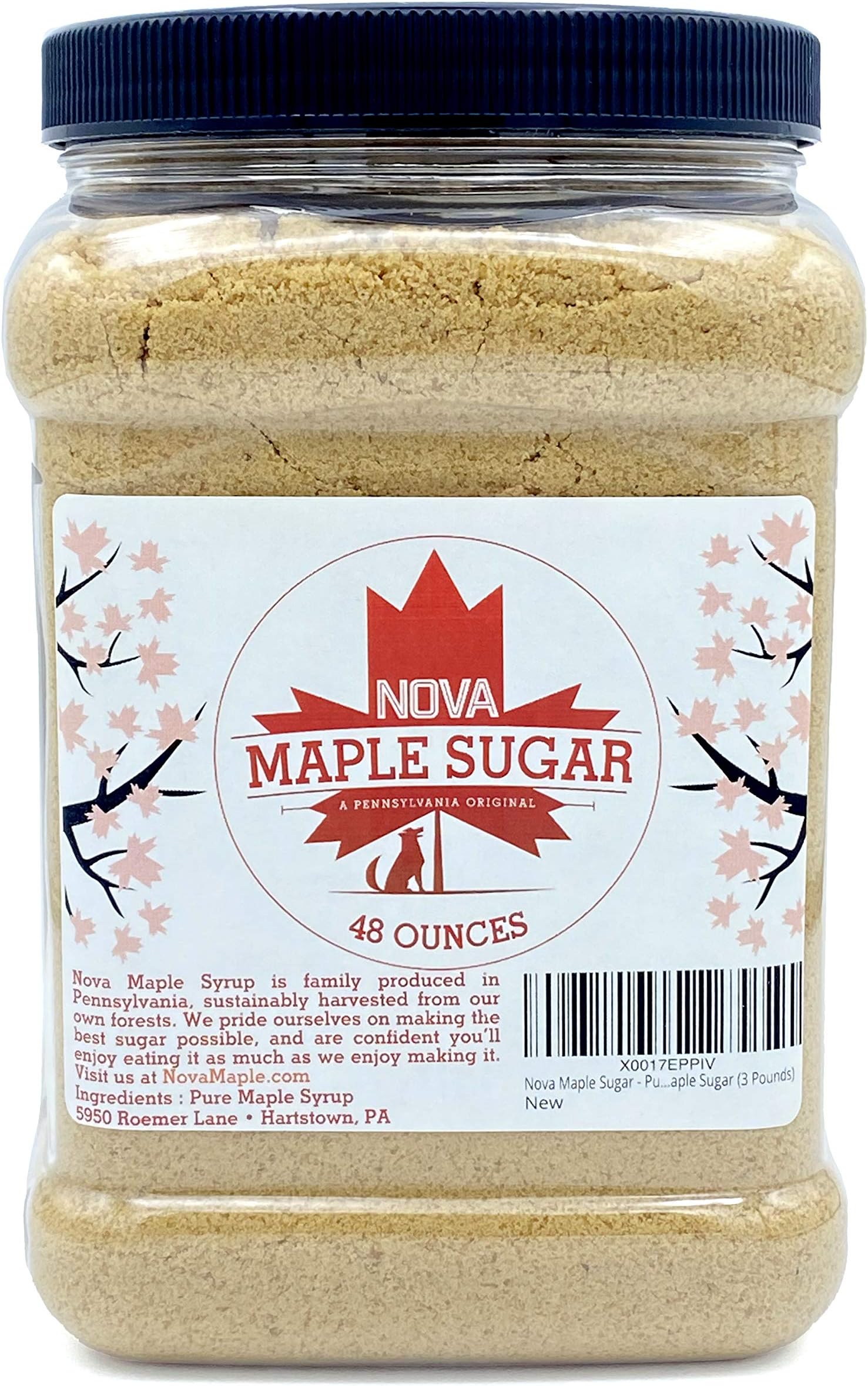 Amazon.com : Nova Maple Sugar - Pure Grade-A Maple Sugar (3 Pounds ...