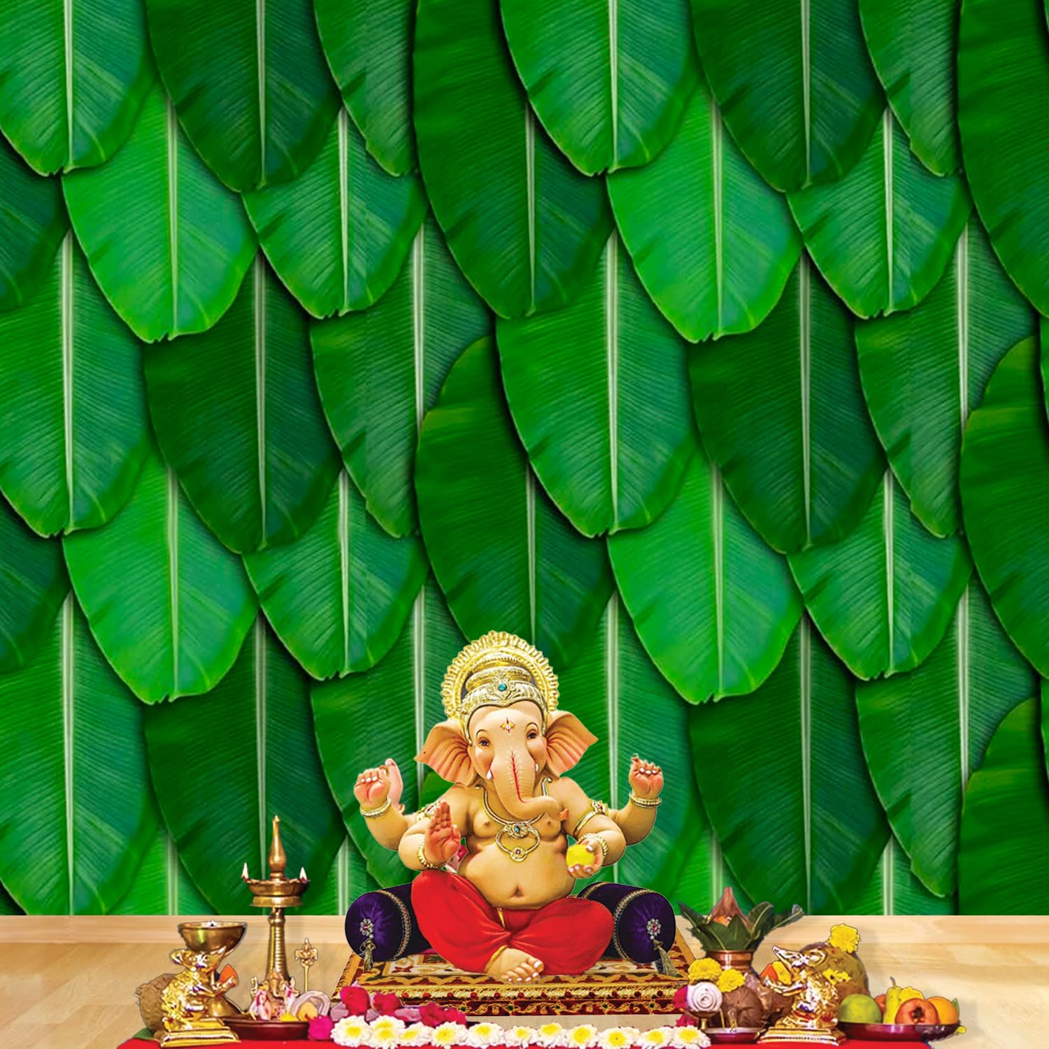 Buy Party Propz Banana Leaf Backdrop Decoration - 1pc, (8ft*5ft) Banana ...