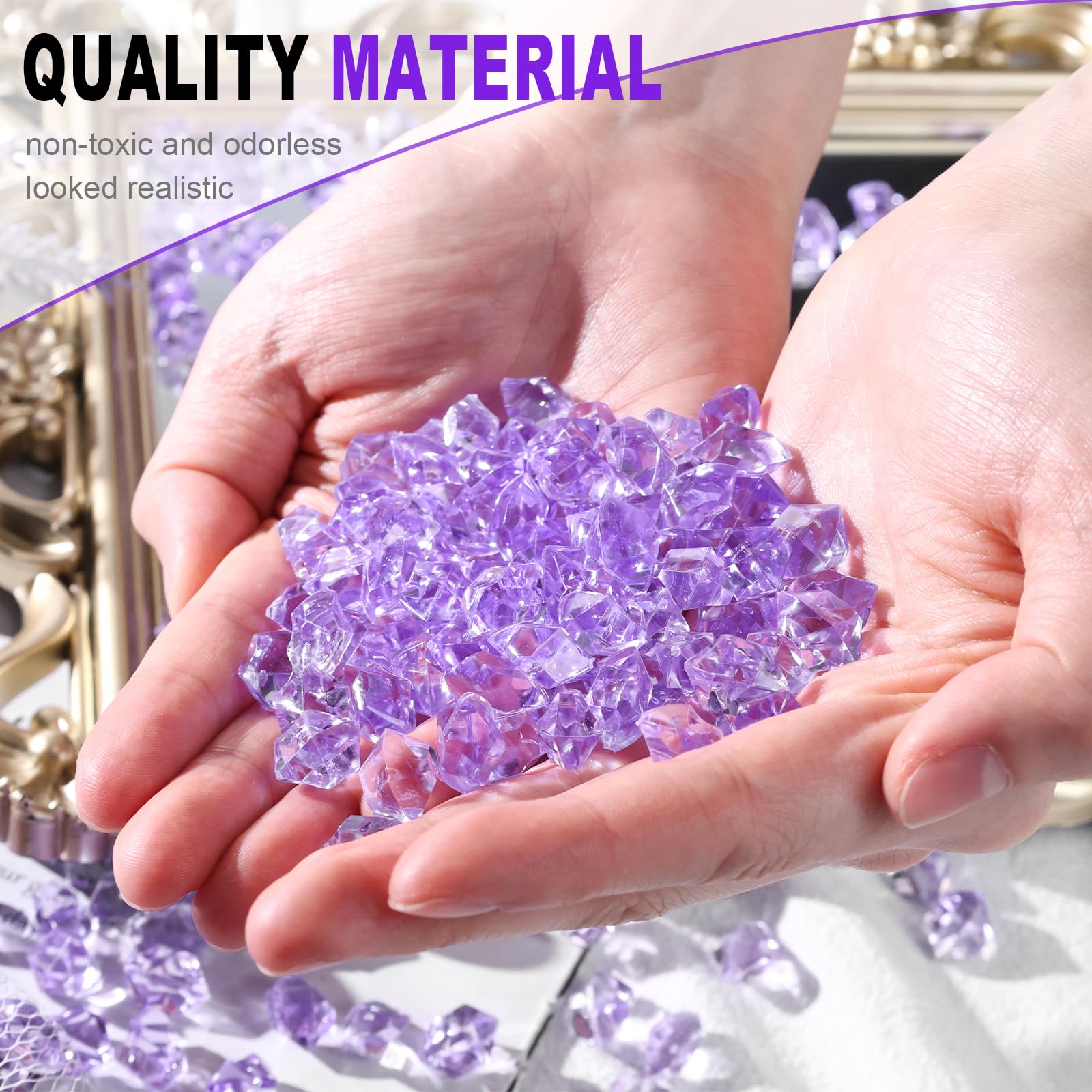 Snapklik.com : 550PCS Purple Vase Fillers, Acrylic Fake Crushed Ice ...