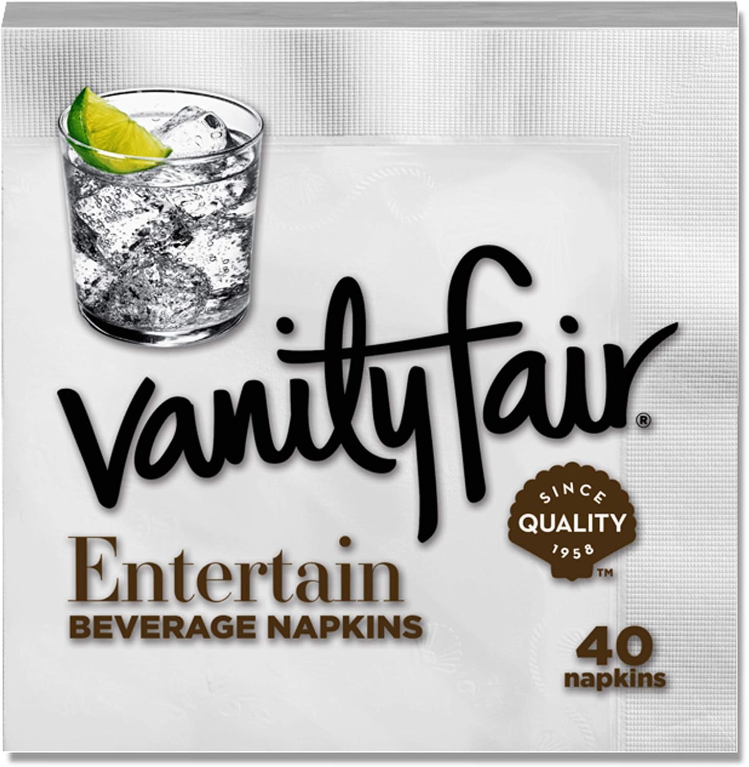 Amazon.com: Vanity Fair Entertain Paper Napkins, 40 Disposable Beverage ...