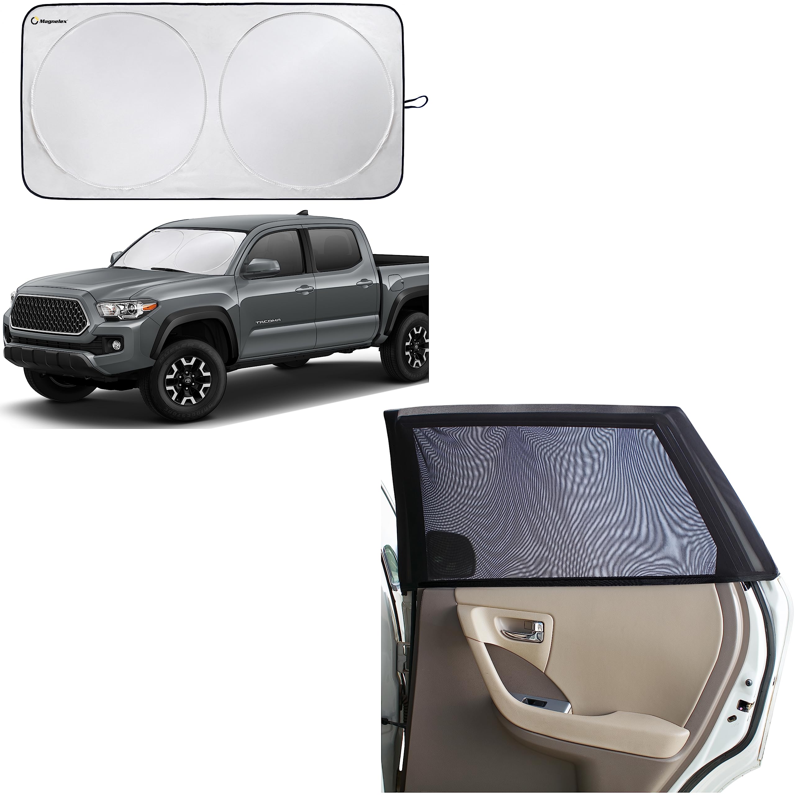 Amazon.com: Car Windshield Sun Shade and Stretchy Mesh Side Window ...