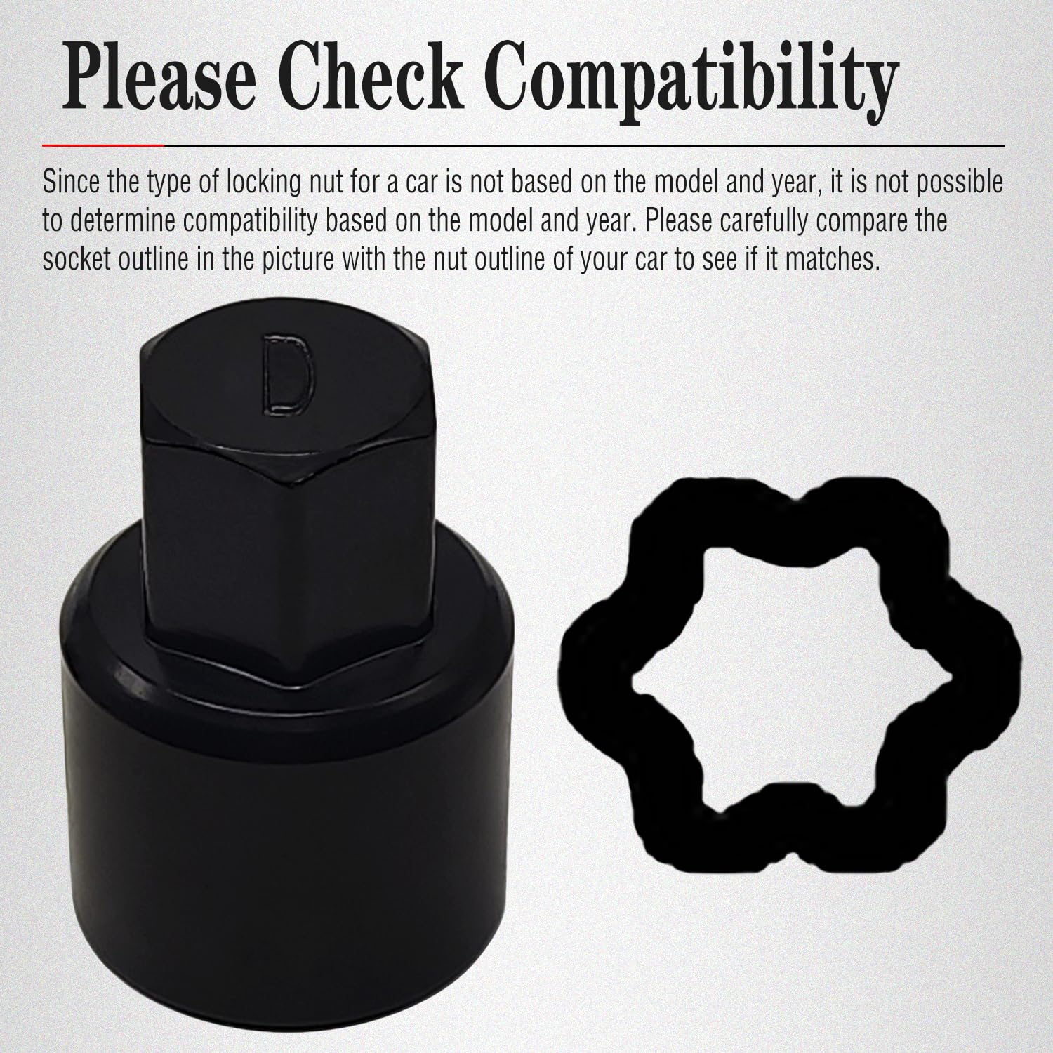 Snapklik.com : JEUCLEL D-Wheel Locking Nut Key Compatible