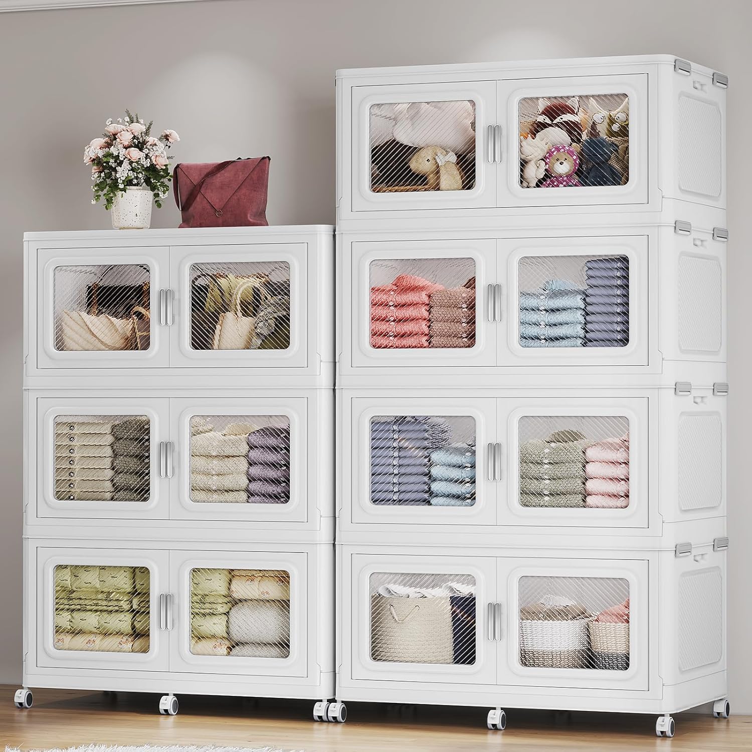 Amazon.com: BROVIEW 385Gal Extra Large Stackable Storage Bins with Lids ...