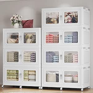 Amazon.com: BROVIEW 385Gal Extra Large Stackable Storage Bins with Lids ...