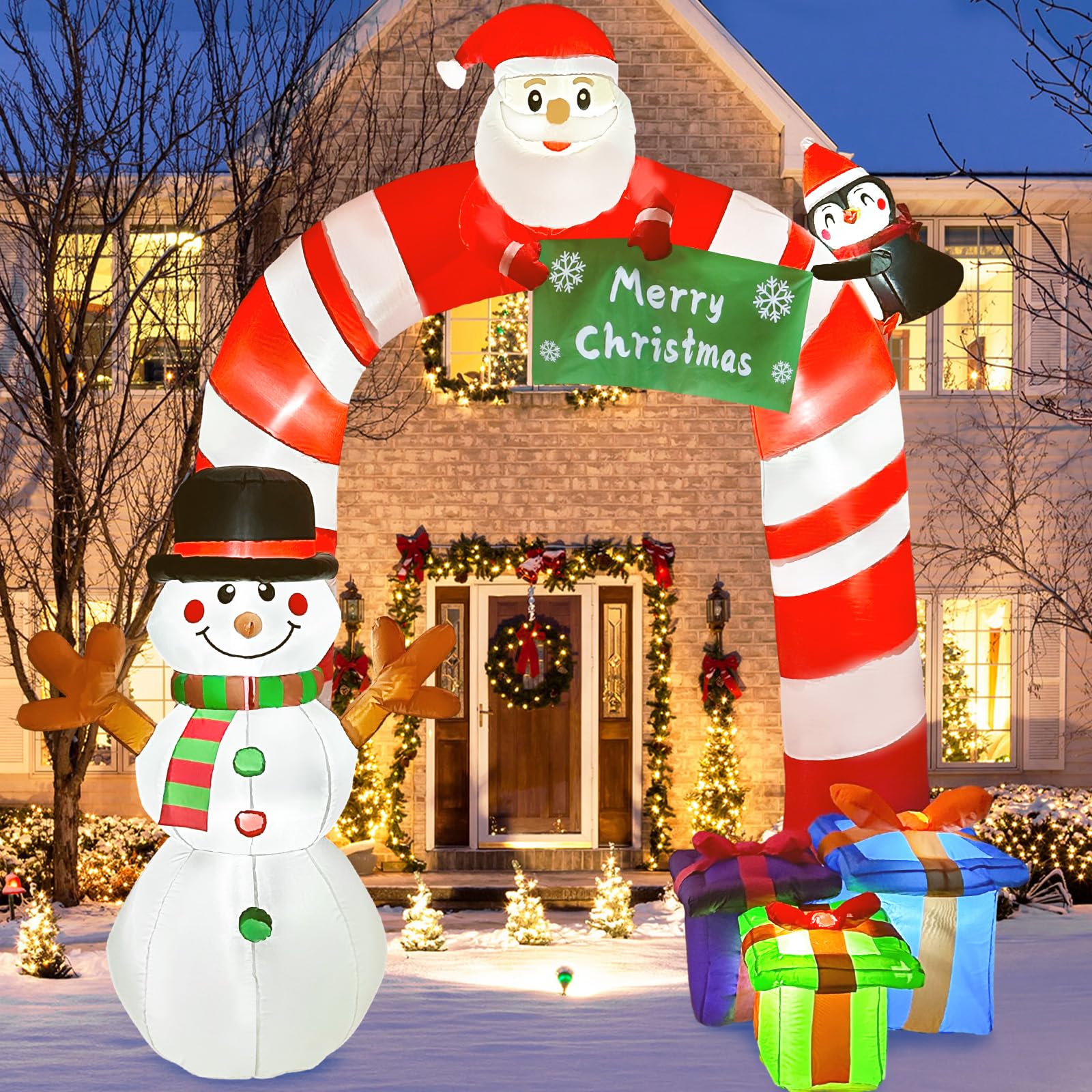 Amazon.com: AerWo 8FT Christmas Inflatables Archway Outdoor Decorations ...