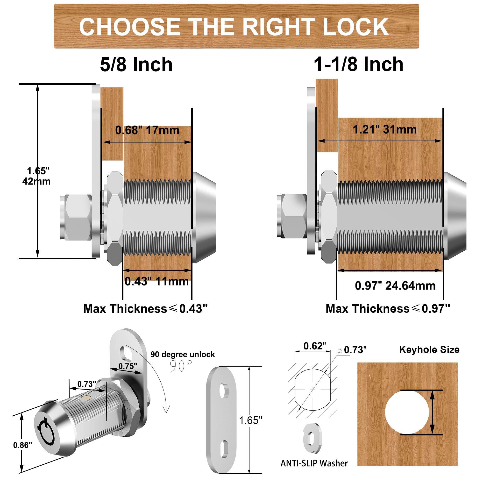 Snapklik.com : Hecfu 6 Pack Cabinet Locks