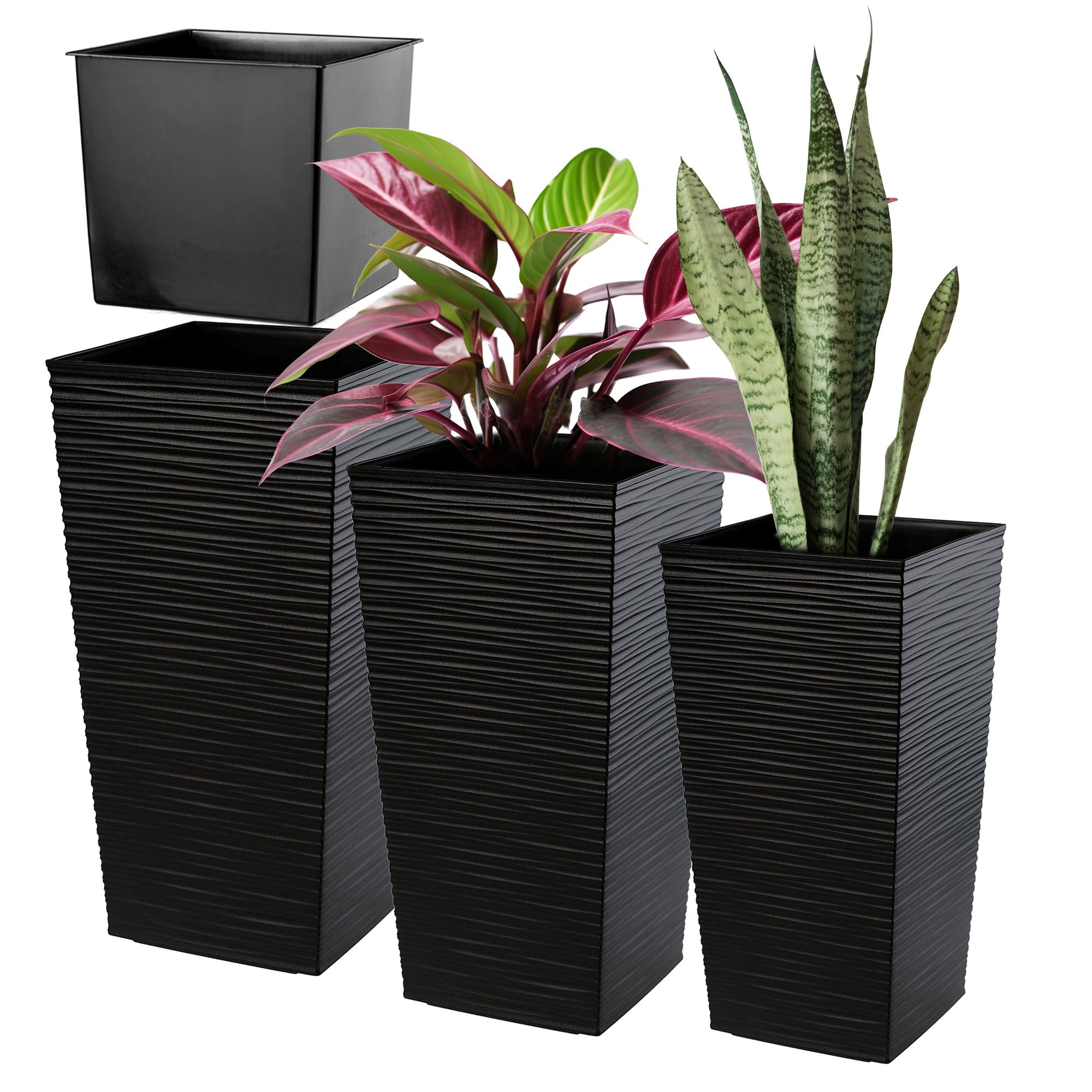 Macetas Altas De Plastico Macetas: Fibra De Vidrio, Concreto,