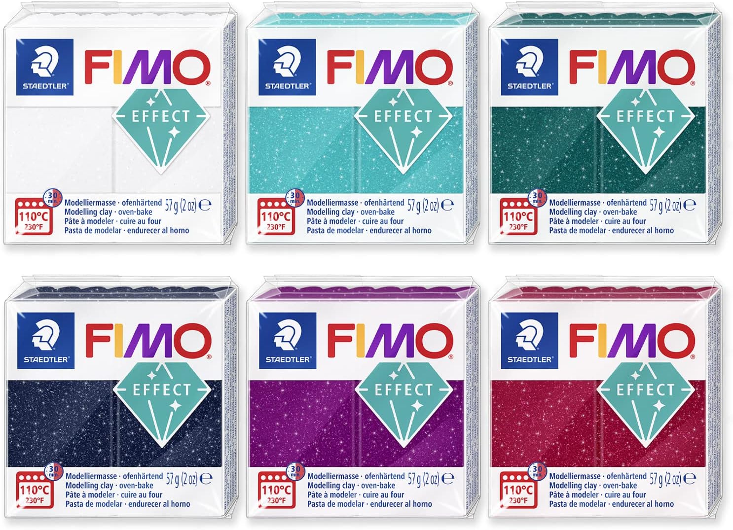 Amazon.com: FIMO Effect Polymer Oven Modelling Clay - 57g - Set of 7 ...