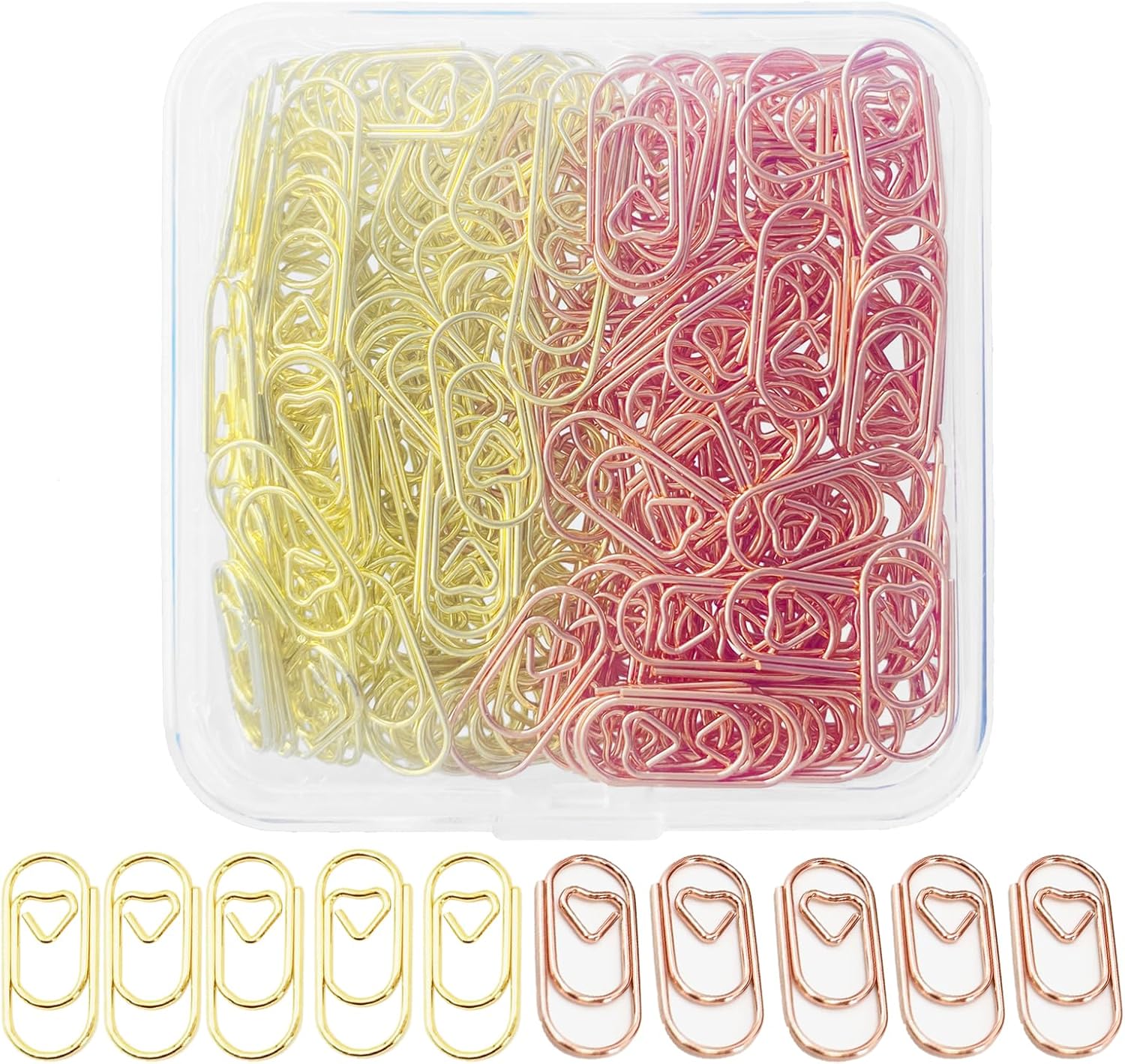 Amazon.com : 160 PCS Heart Shaped Paper Clips 0.78inch Small Metal ...