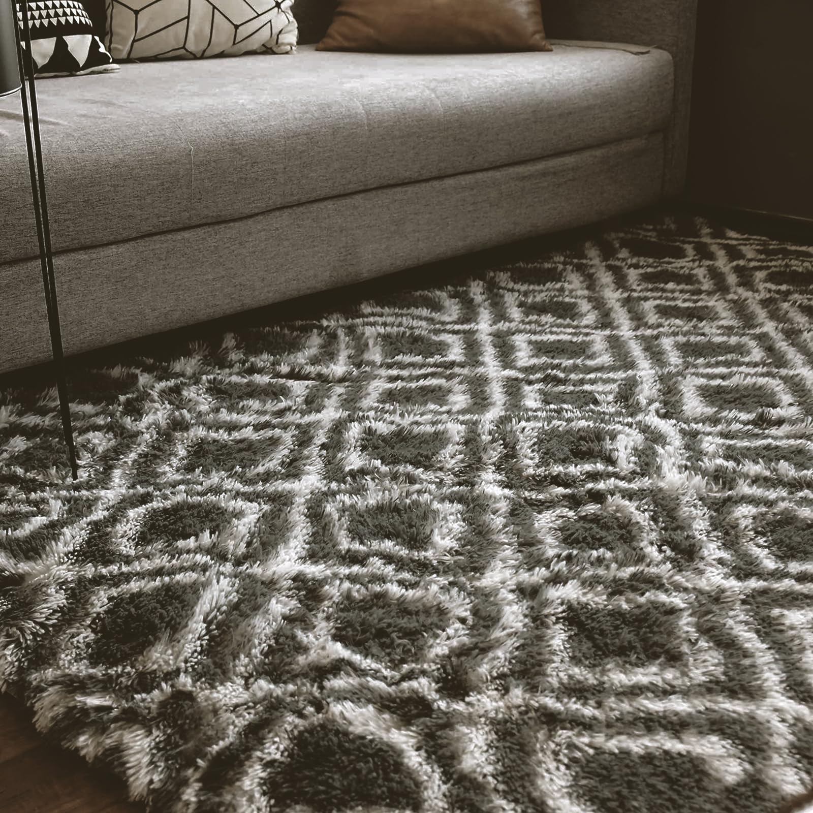 5X8 Feet Grey Carpet for Living Room Soft Luxury Bedroom Large Fluffy ...