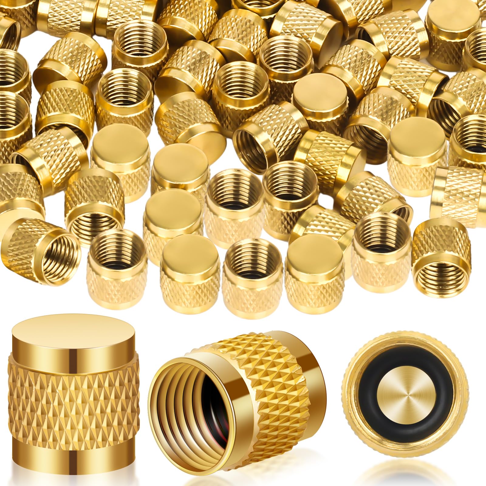 Amazon.com: 1/4 Flare Cap, round brass w/neoprene o-ring seal, HVAC ...