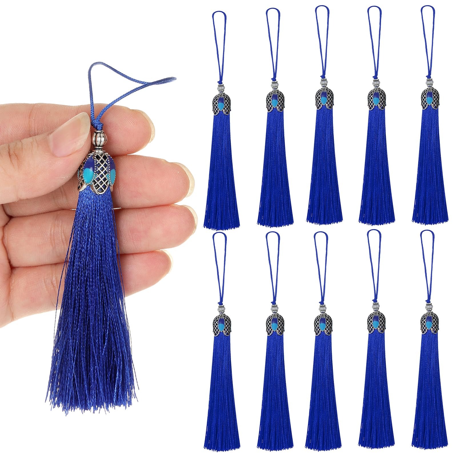 Amazon.com: 20pcs 16cm/6.3inches Vintage Silver Color Bookmark Tassels ...