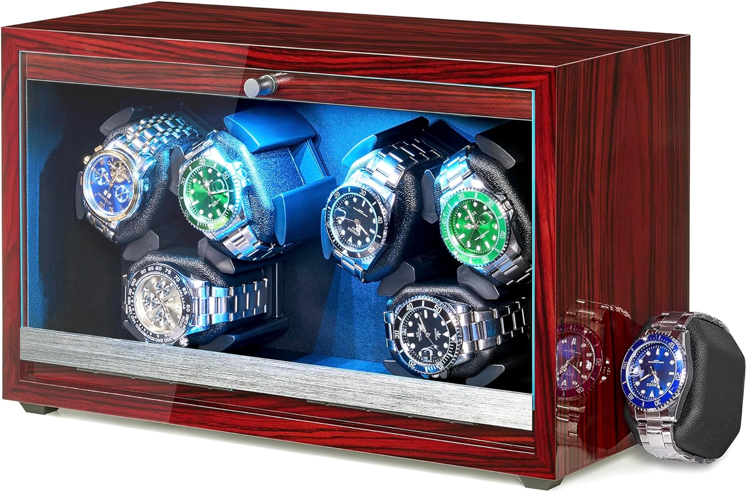 Amazon.com: ANWBROAD Watch Winder 6 Watch Rotator with LED and Super ...