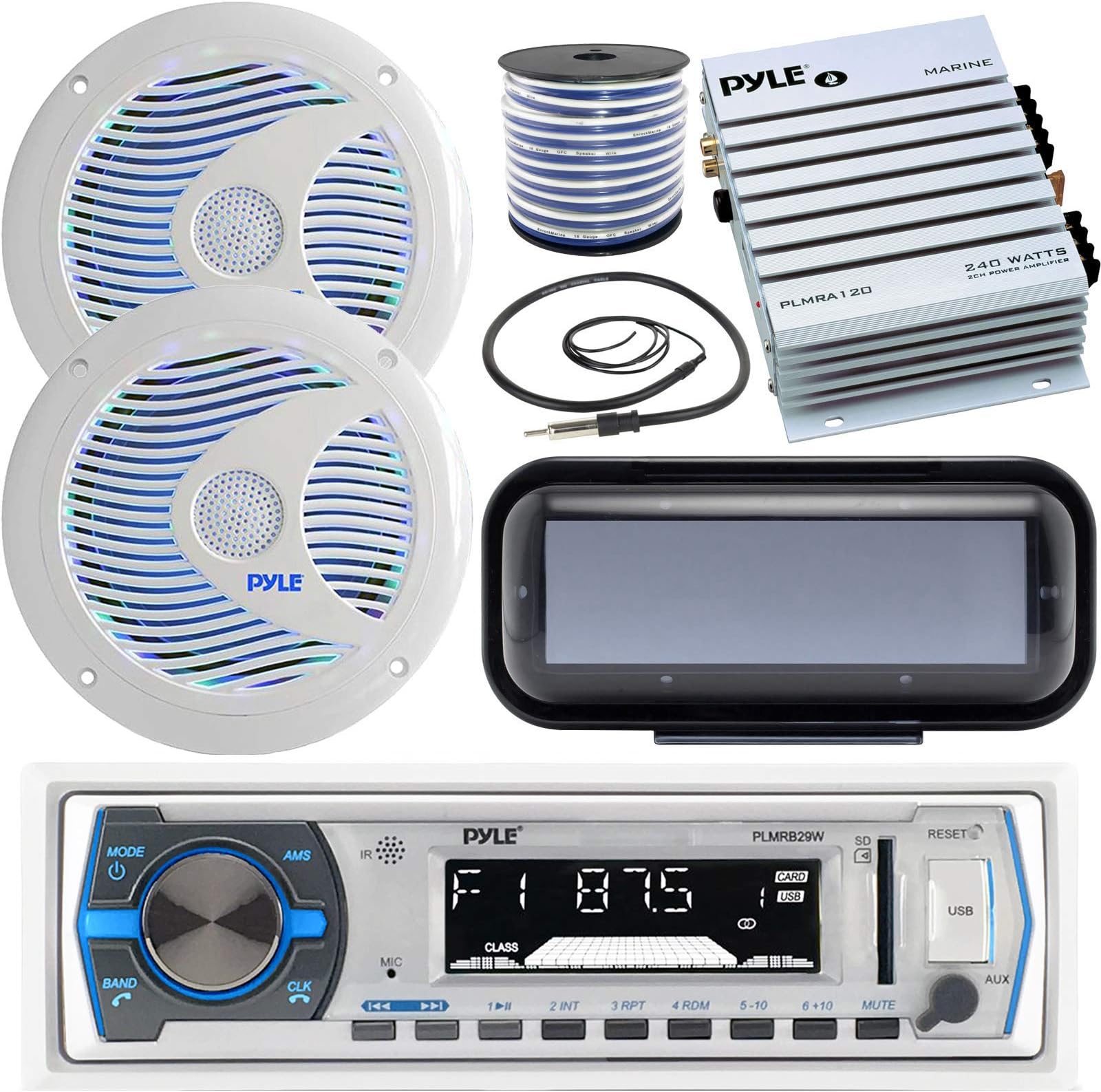 Amazon.com: JVC Single Din Marine Bluetooth USB/AUX Stereo Receiver, 4X ...