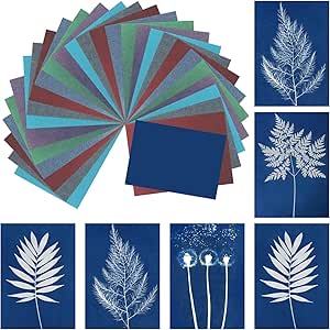 Amazon.com : MECCANIXITY Cyanotype Paper,12 Sheet Sun Print Paper Kit ...