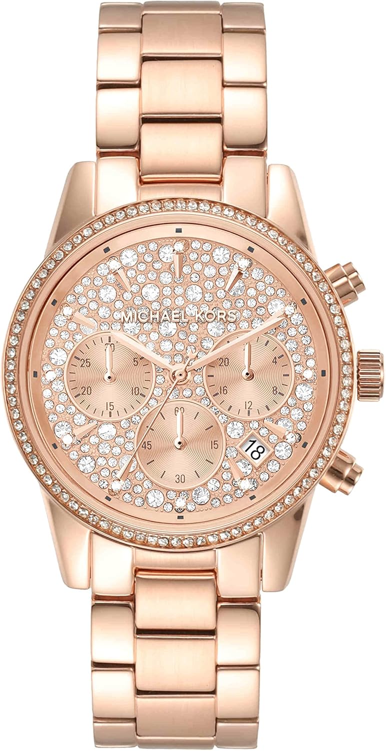 Amazon.com: Michael Kors Ritz - Reloj de acero inoxidable y cristal ...