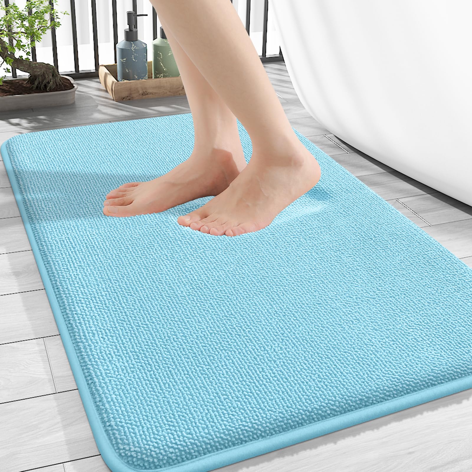 Amazon.com: OLANLY Thick Memory Foam Bath Mat Rug 30x20, Extra Soft ...