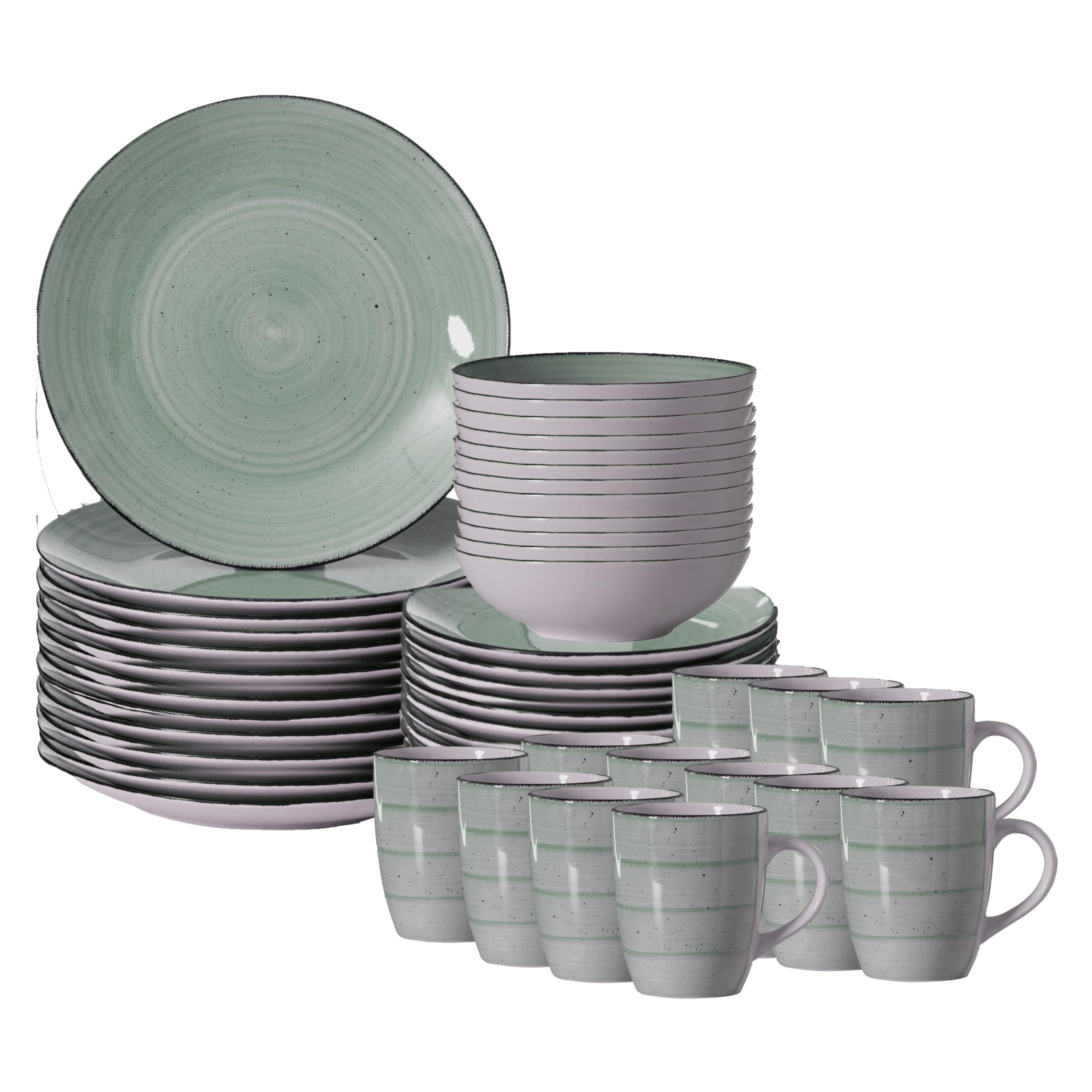 Amazon.com | 48 PC Spin Wash Dinnerware Dish Set for 12 Person | Mugs ...