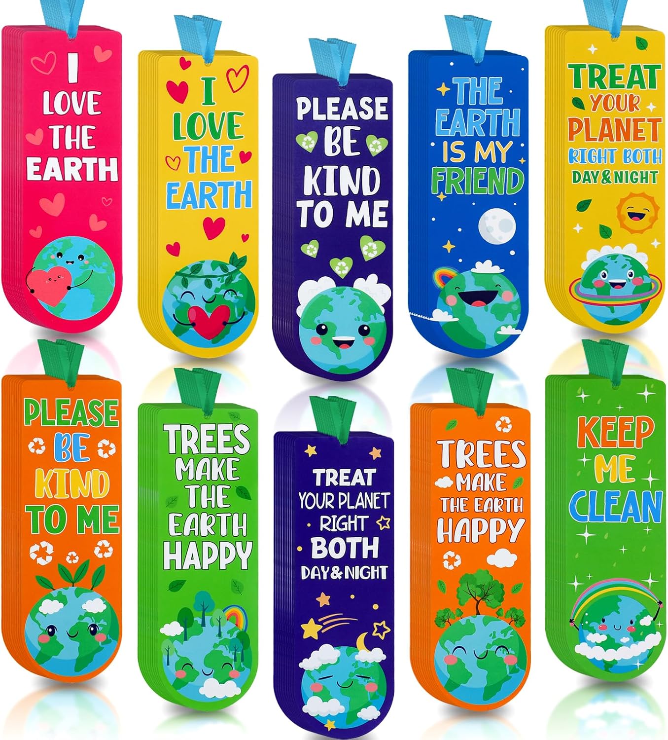 Amazon.com: Cholemy Earth Day Bookmarks for Kids Bulk Paper ...