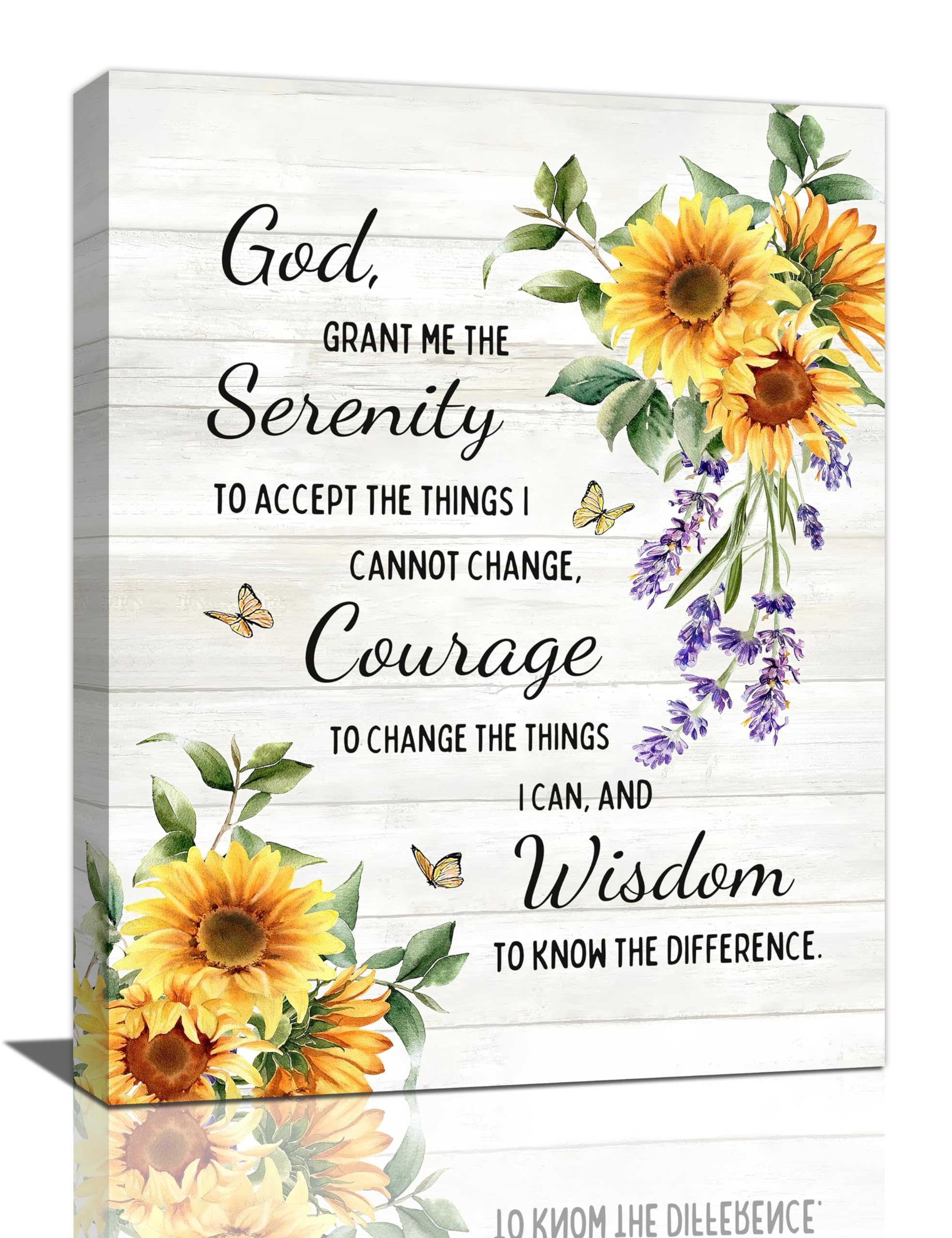 Amazon.com: Serenity Prayer Wall Decor Christian Religious Sunflower ...