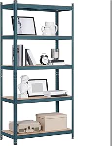 Amazon.com: Topeakmart 5-Tier Utility Shelves, Metal Storage Shelves ...