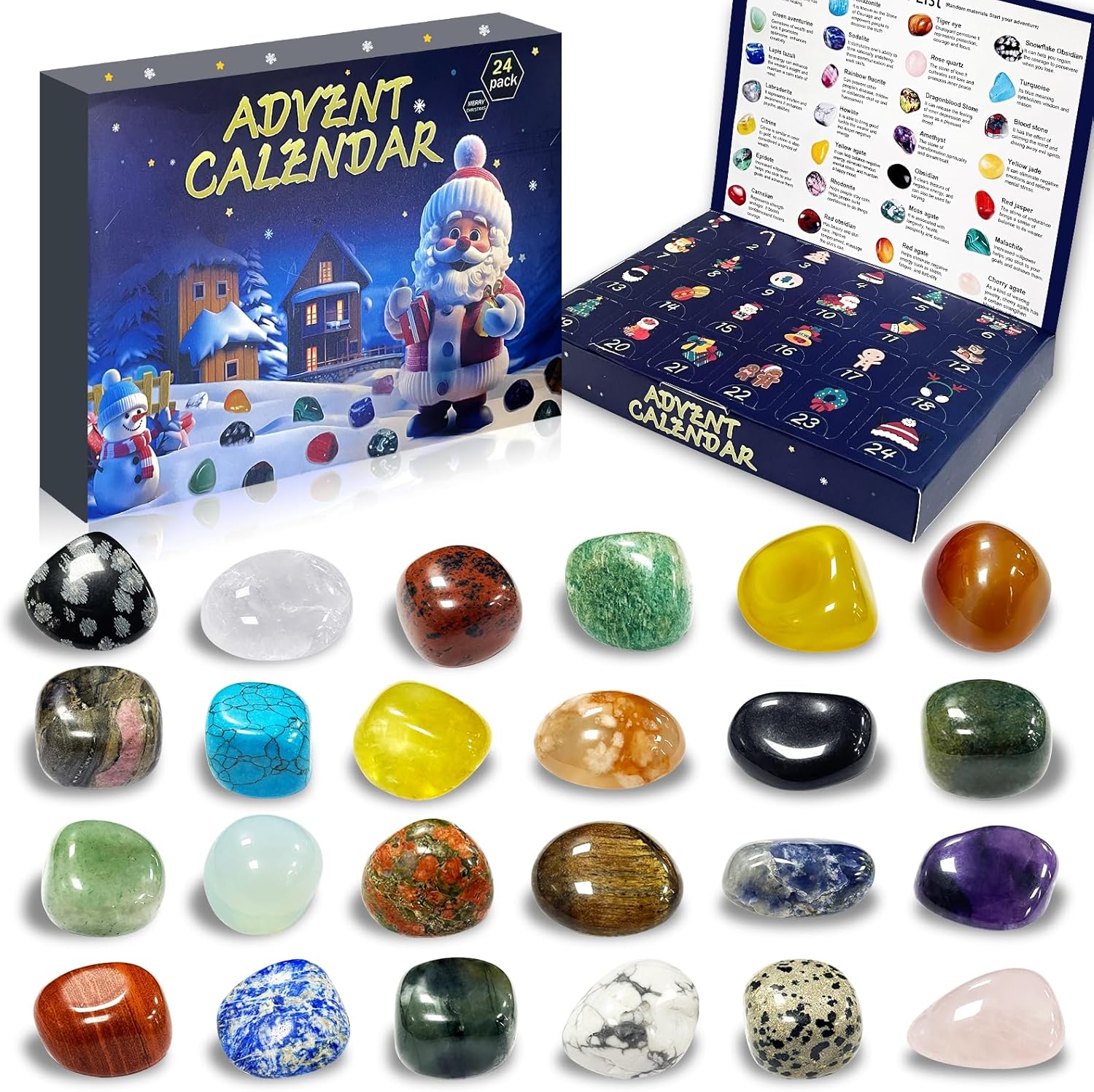 Amazon.com: Crystal Advent Calendar 2024 Gemstone Advent Calendar 24 ...