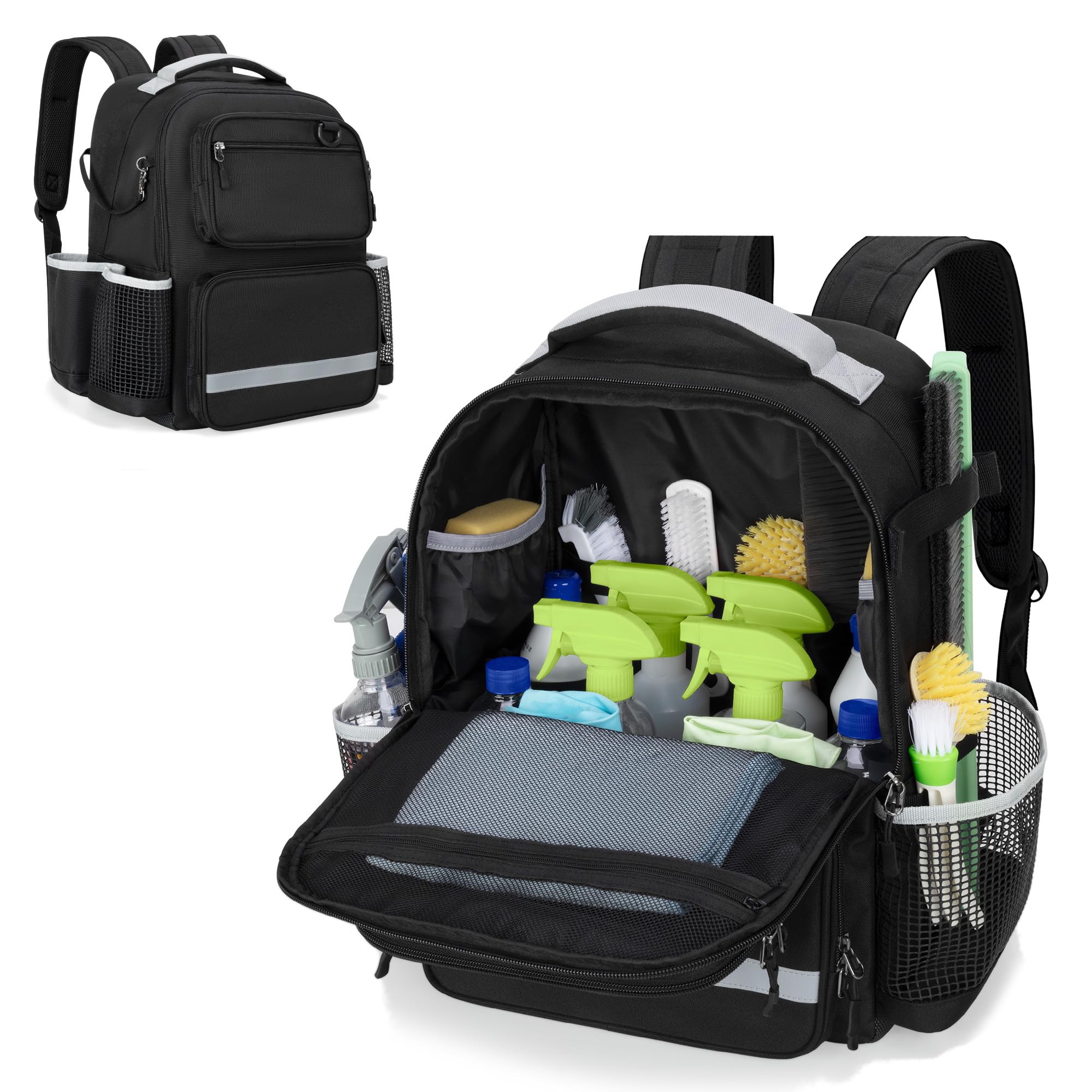 HODRANT Cleaning Backpack, Housekeeping Tools Backpack with Bottom ...