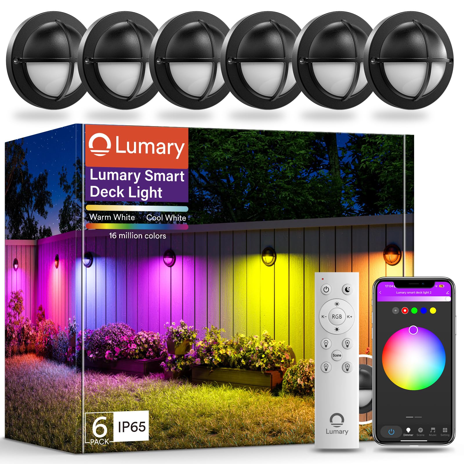 Lumary Smart Deck lights,12V Low Voltage Outdoor Step Lights,Color Changing Landscape Lighting ...