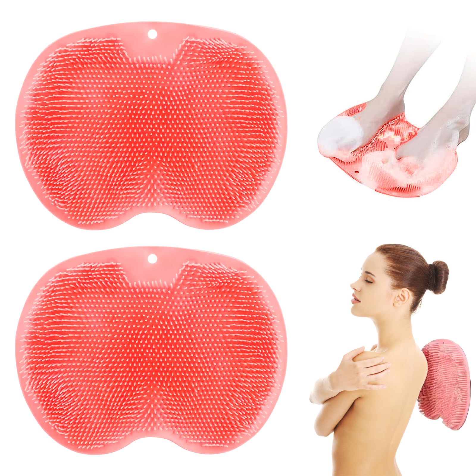 Amazon.com : 2 Pack Shower Foot Scrubber Mat Non-Slip Suction Cups Foot ...