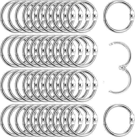 MaYuLa 100Pcs Binder Rings 20mm Revision Card Rings Flashcard Rings ...