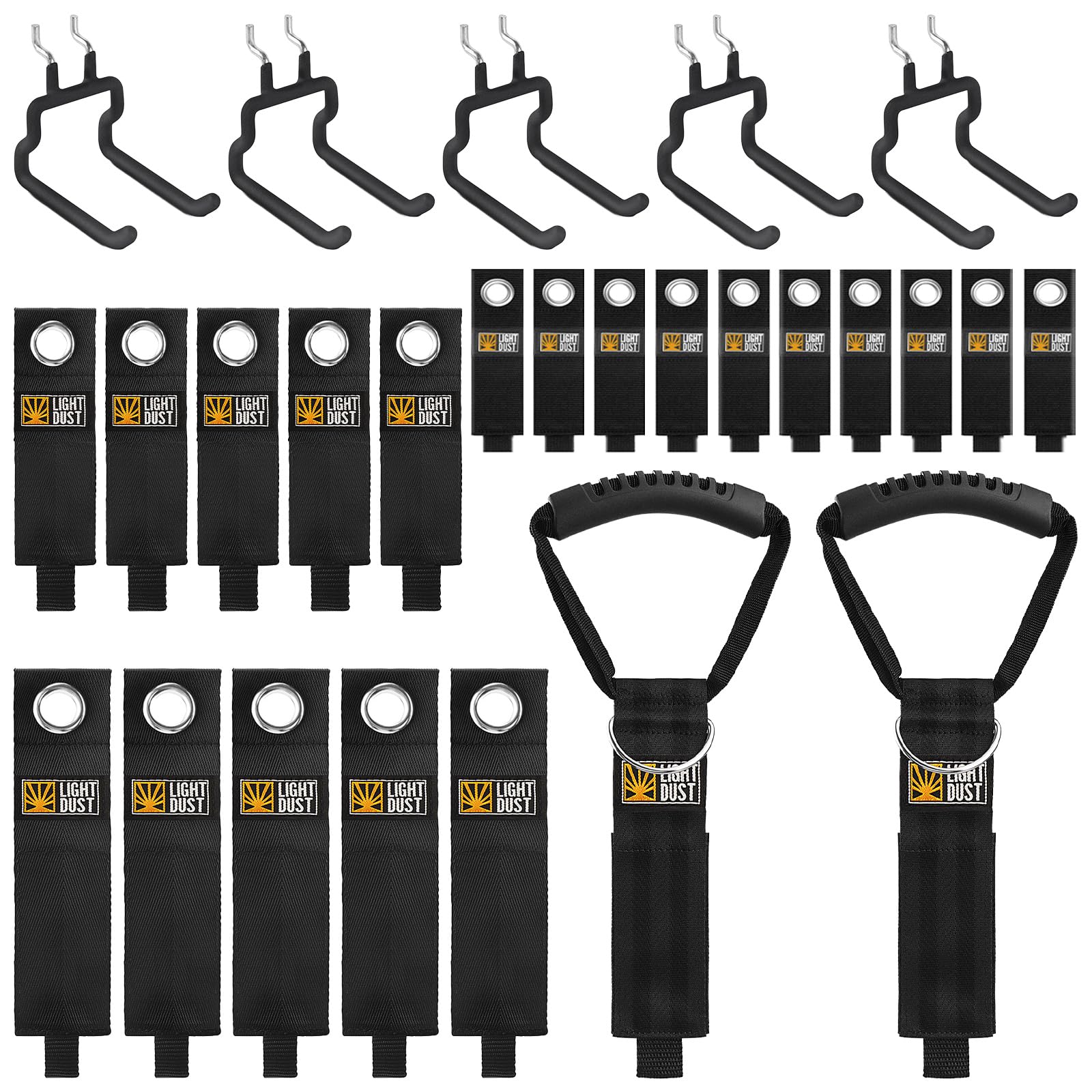 22 Pack Heavy Duty Storage Straps & 5 Pack Heavy Duty Pegboard Hooks ...
