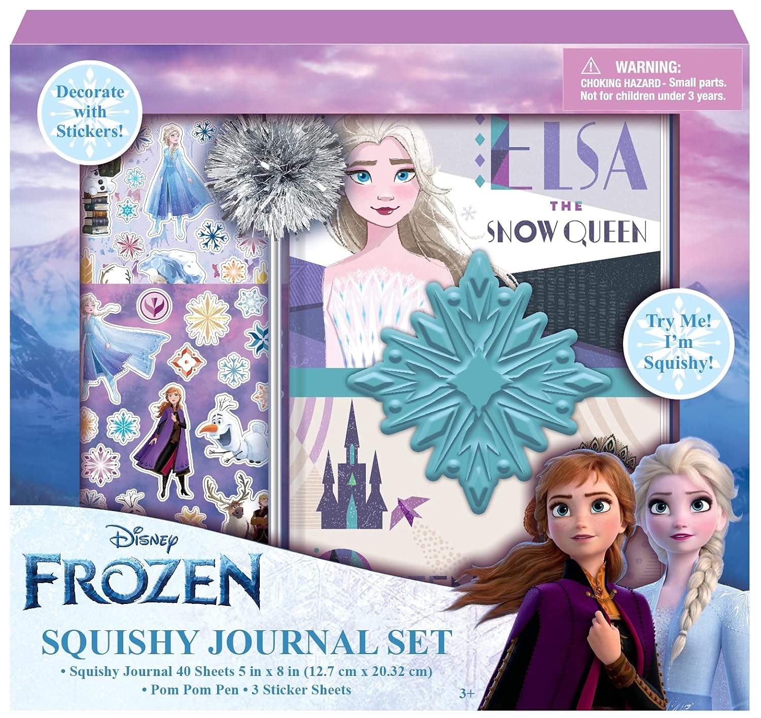Disney Frozen 2 Princess Elsa and Anna Squishy Journal Set for Girls ...
