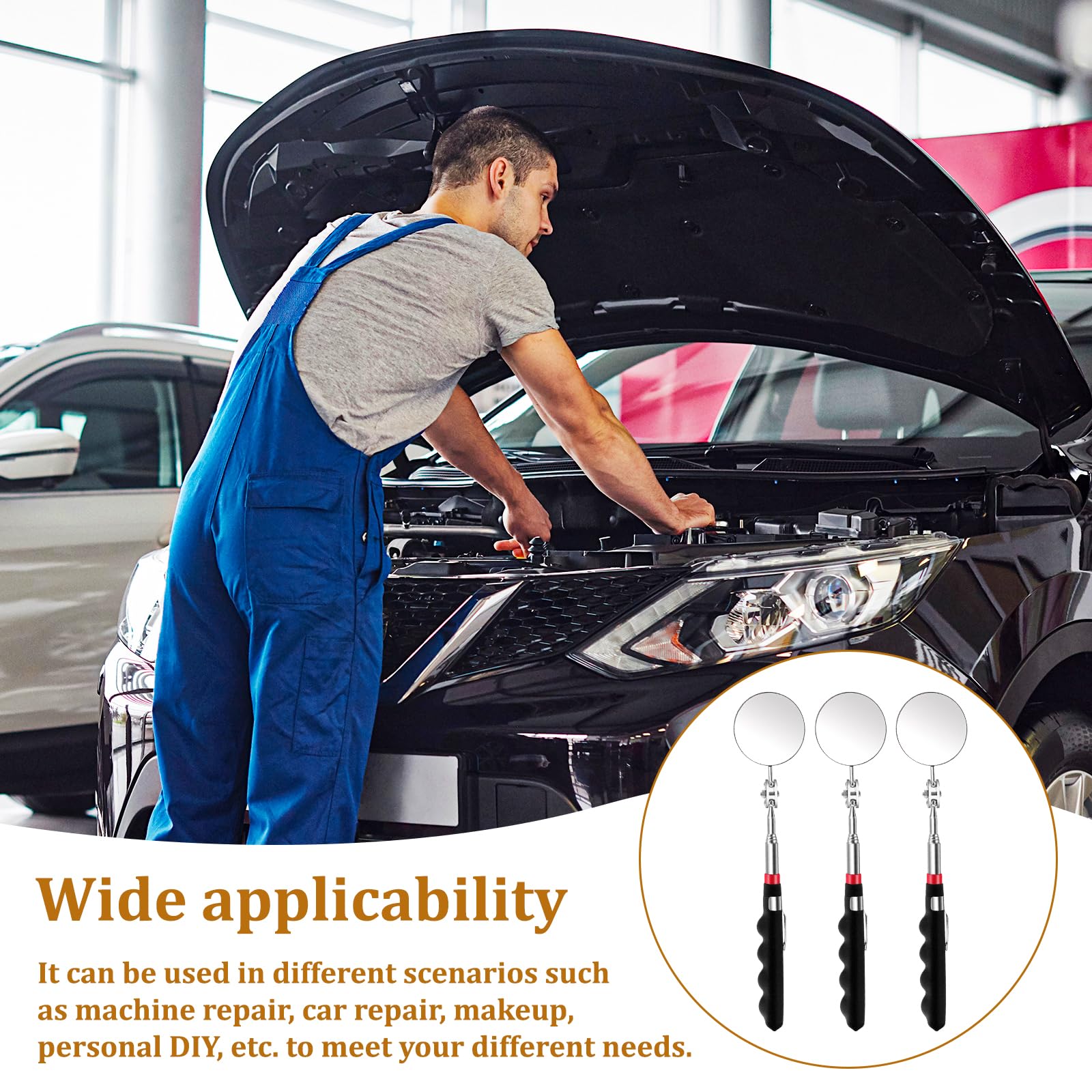 Snapklik.com : 6 Pcs Telescoping Inspection Mirror Retractable ...