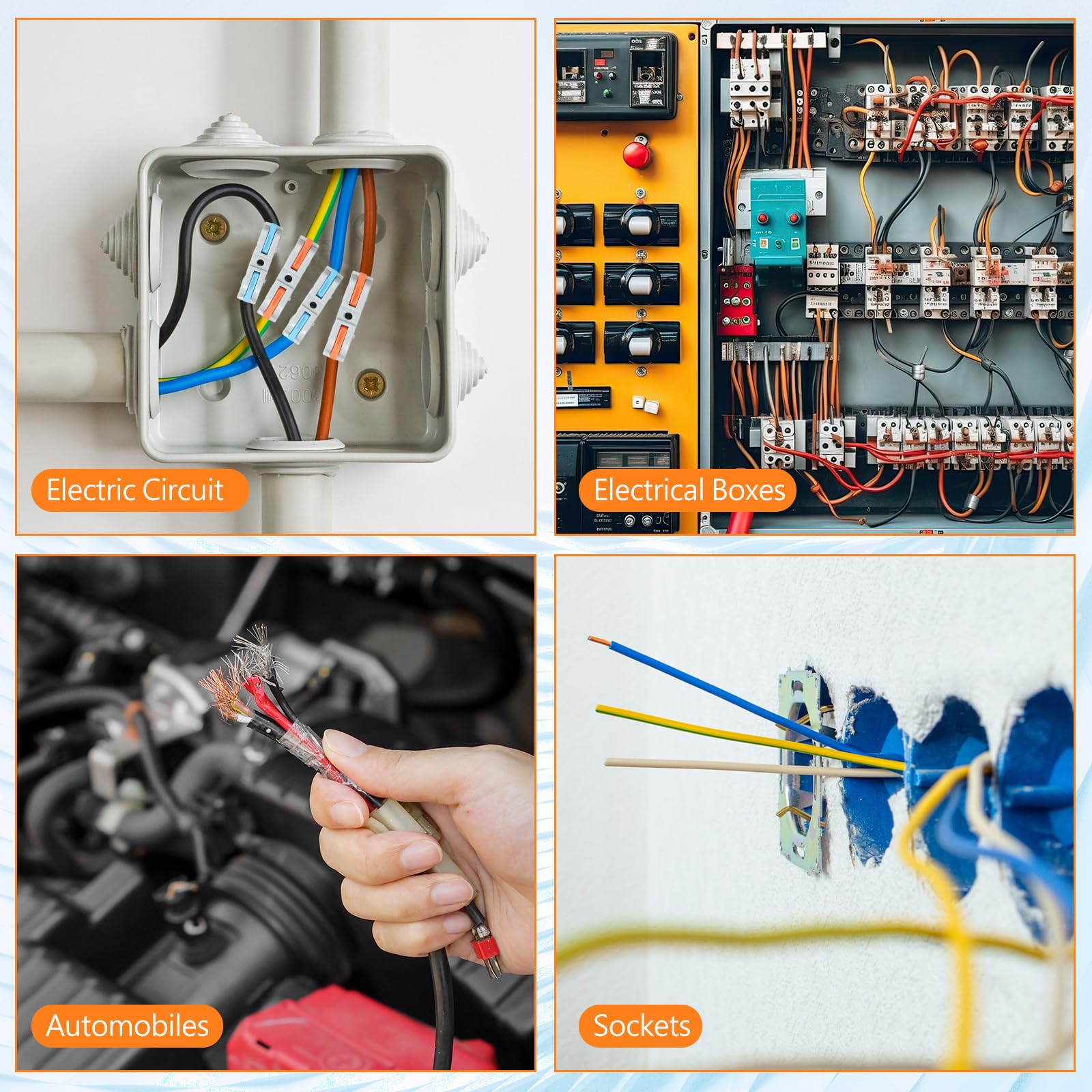 Snapklik.com : 300 Pcs Lever Wire Connectors 1 To 1 Inline Conductor ...