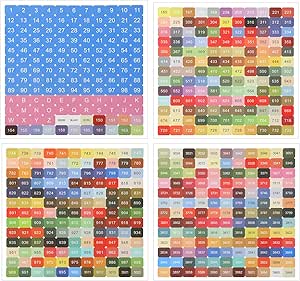 Amazon.com : 8 Sheets Color Number Stickers, Square Diamond Art Labels ...