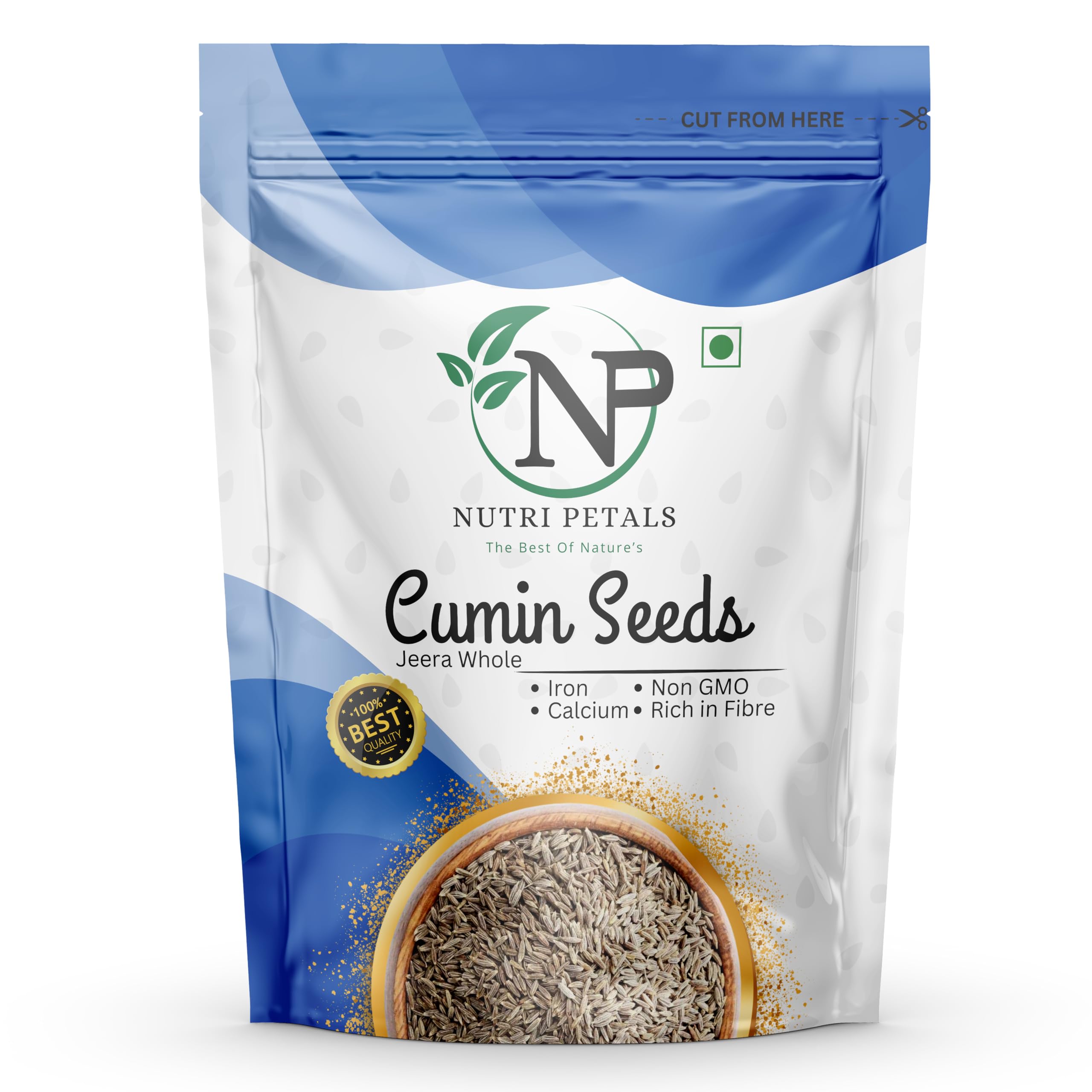 Nutri petals Jeera Whole Cumin Seeds (Machine Clean Jira Big Bold Size ...