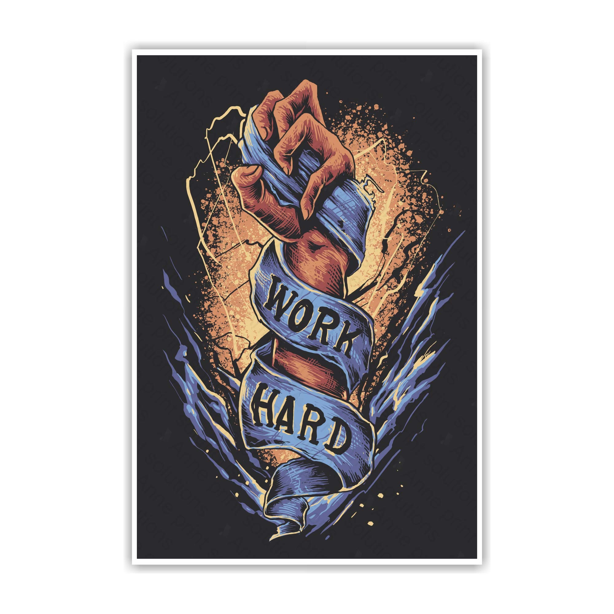 Hard Work Poster Only Hard Work Poster Design With Athlete Vector
