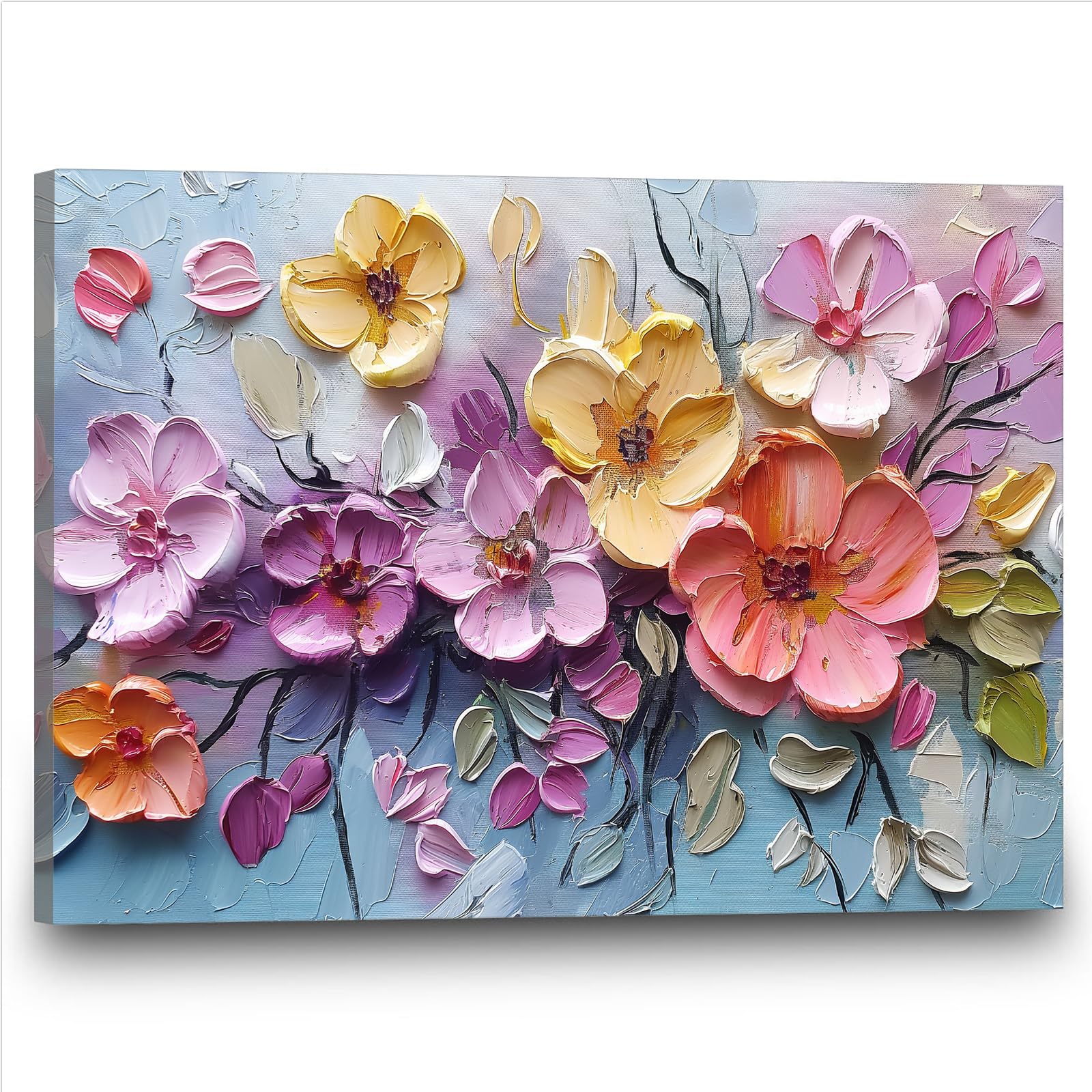 Amazon.com: Colorful Flower Canvas Wall Art Yellow Orange Purple ...
