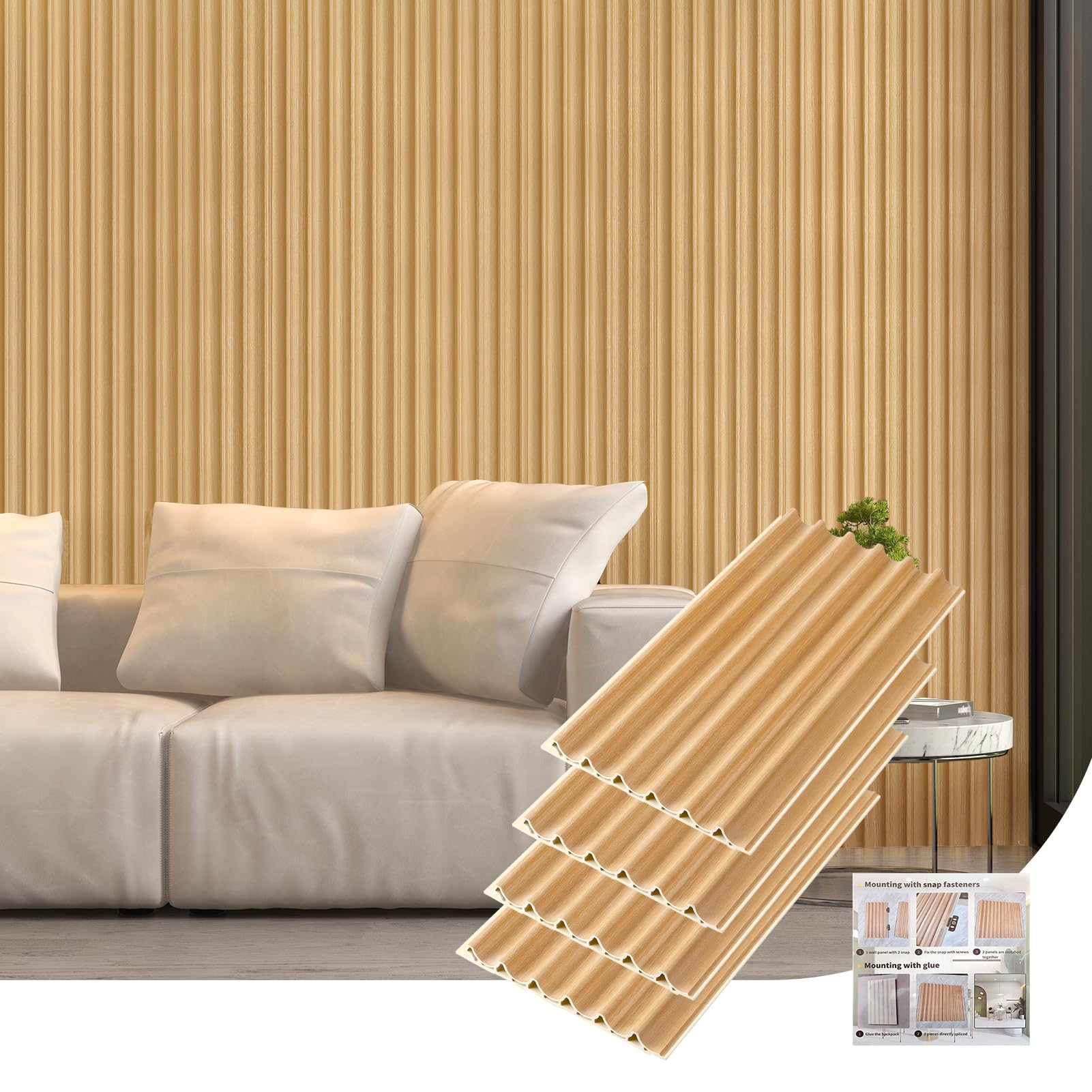 Buy Aboofx24 PCS 3D Wood Wall Panels 12.4sqft, 11.8" x 6.3" Waterproof ...