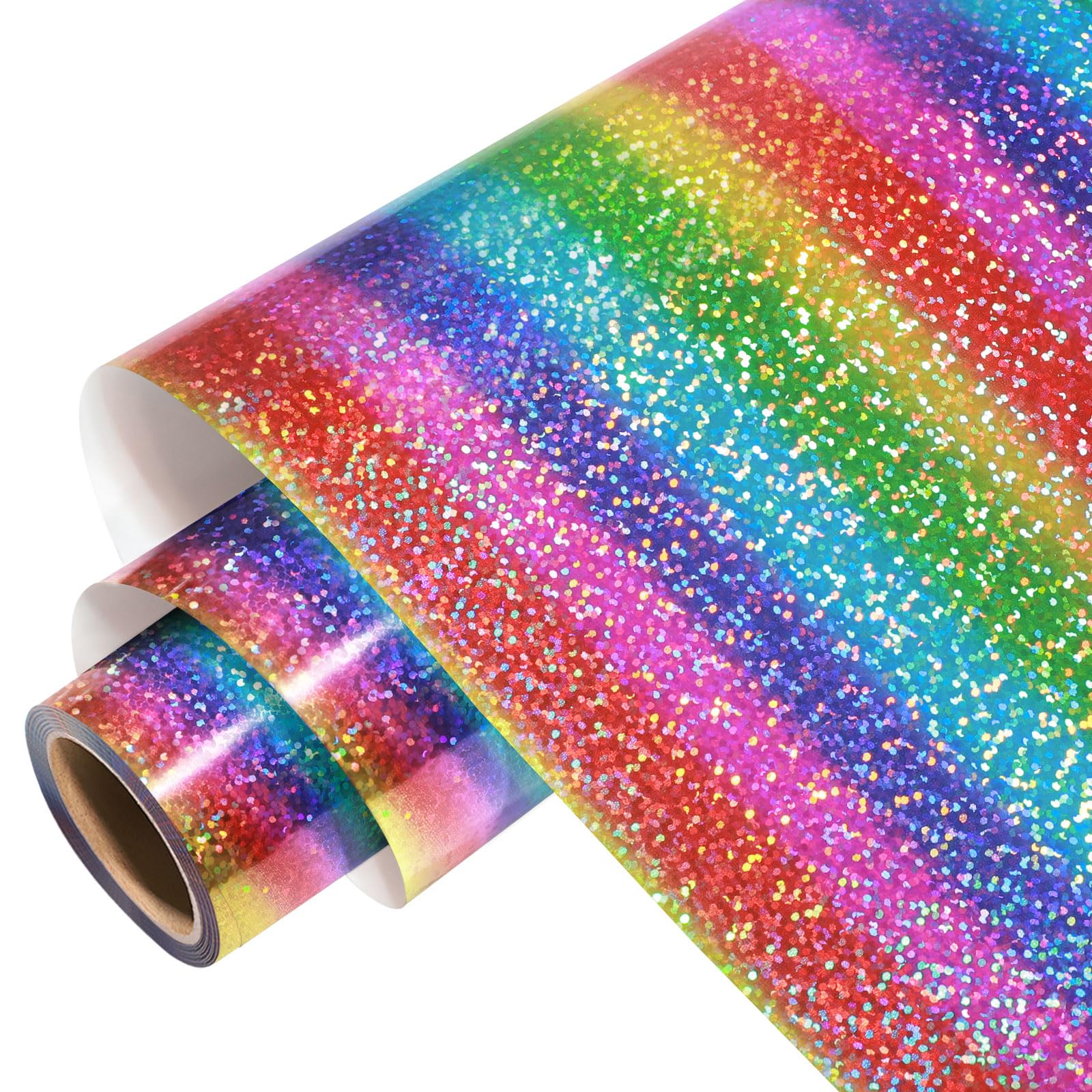 Amazon.com: WRAPXPERT Holographic Rainbow HTV Iron on Vinyl Ombre ...